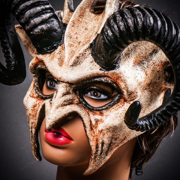 ILOVEMASKS | Accessories | Stone White Demon Devil Satan Halloween ...